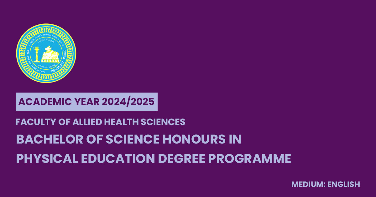 Bachelor of Science Honours in Physical Education Degree Programme ...